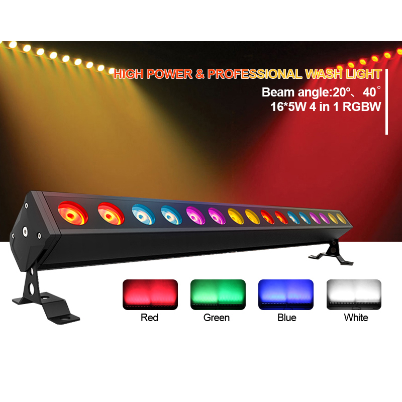 16X 5W RGBW LED Wall Wash Bar DMX512 Control Linear Light for DJ Garden ...