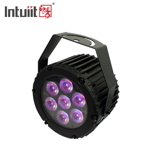 Mini Led Flat Par Light 7*3W RGBW With Remote Control Dmx For Dj Night Culb